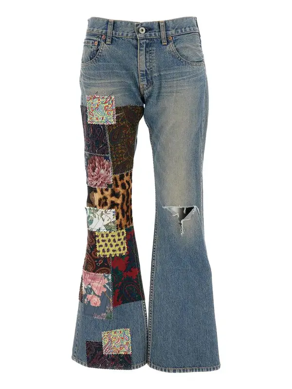 Junya Watanabe Jeans Patchwork - Blu