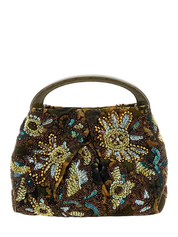 Dries Van Noten Borsa A Tracolla Con Ricami Floreali In Perline E Paillettes - Multicolor