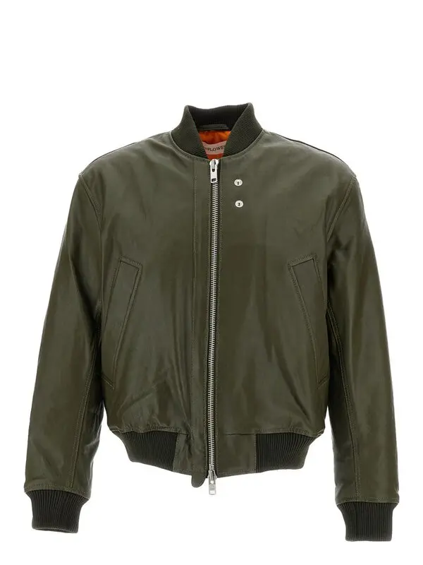 SUNFLOWER Giacca Bomber In Pelle - Green