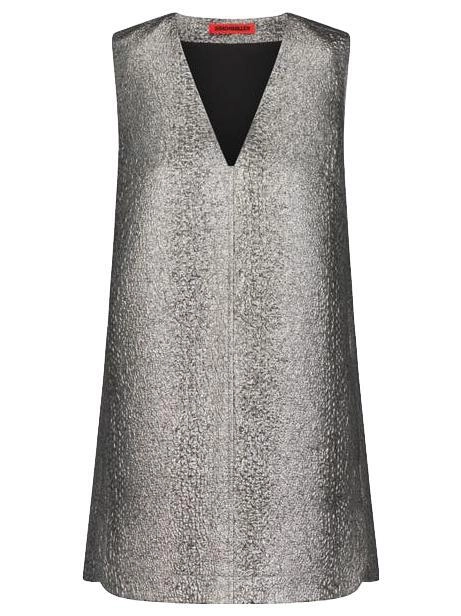 SIMONMILLER Fountain Metallic Mini Dress - Pewter