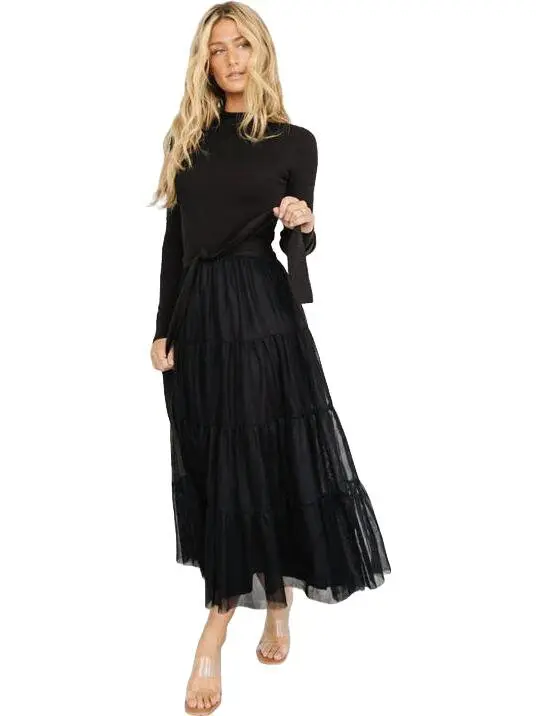 BALTIC BØRN Demi Sweater Tulle Dress - Black