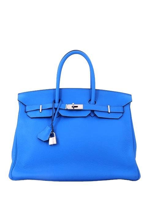Hermès Birkin Handbag Clemence With Palladium Hardware 35 - Blue