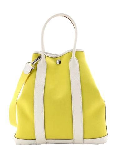 Hermès Garden File Tote Toile And Leather 28 - Yellow