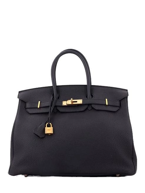 Hermès Birkin Handbag Togo With Rose Gold Hardware 35 - Black