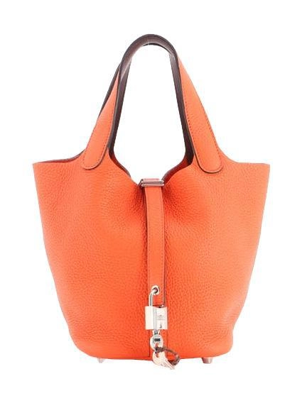 Hermès Eclat Picotin Lock Bag Clemence Pm - Orange