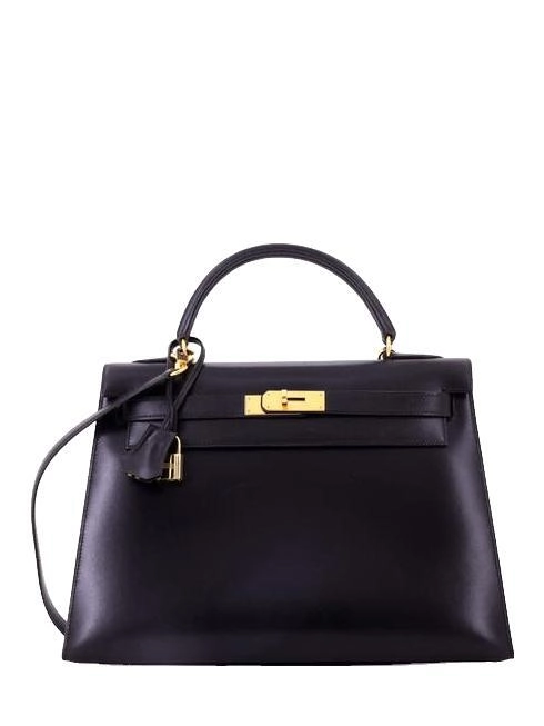 Hermès Kelly Handbag Box Calf With Gold Hardware 32 - Black