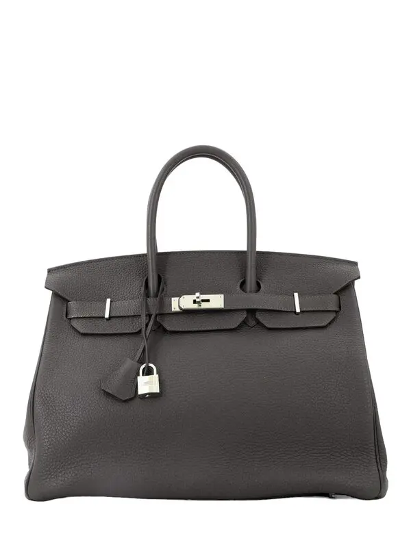 Hermès Birkin Handbag Green Togo With Palladium Hardware 35 - Grey