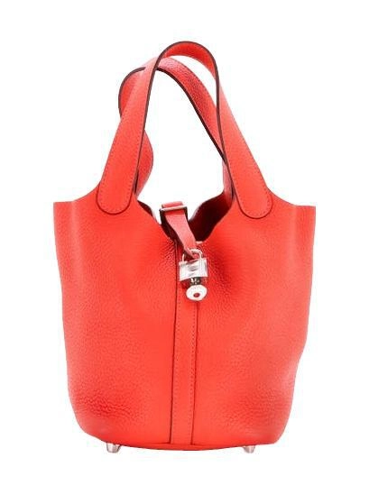 Hermès Picotin Lock Bag Clemence Pm - Red