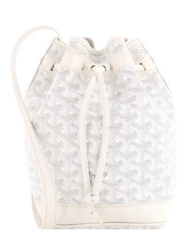 Goyard Petit Flot Bucket Bag Coated Canvas Pm - White