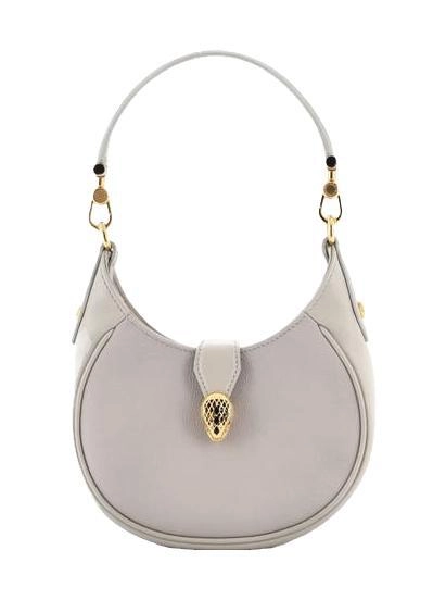 BVLGARI Serpenti Ellipse Crossbody Bag Leather Mini - Grey