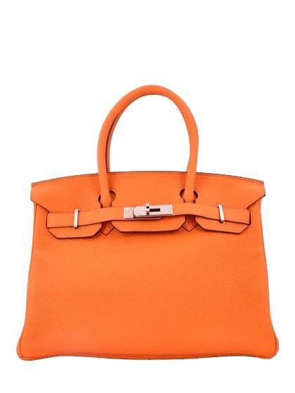 Hermès Birkin Handbag Clemence With Palladium Hardware 30 - Orange