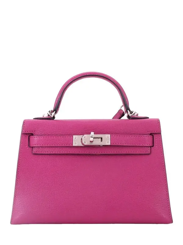Hermès Kelly Mini Ii Bag Chevre Mysore With Palladium Hardware 20 - Pink