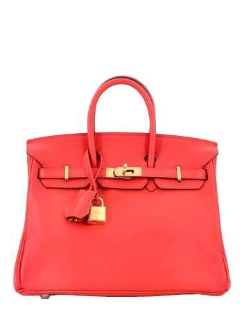 Hermès Birkin Handbag Swift With Gold Hardware 25 - Red