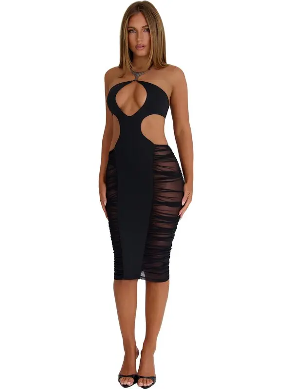 OUTCAST Indrani Midi Dress - Black