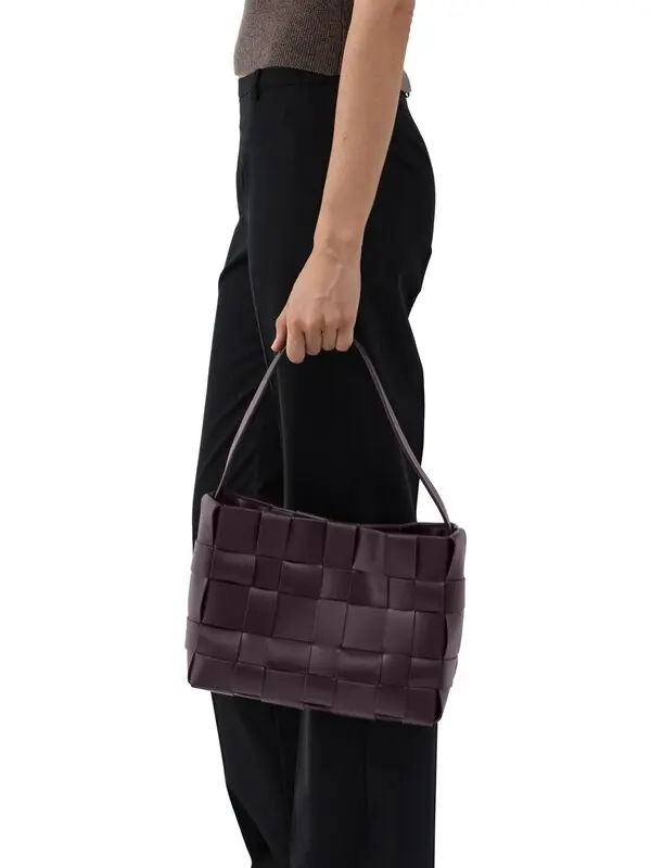 ST. AGNI Woven Mini Tote - Plum