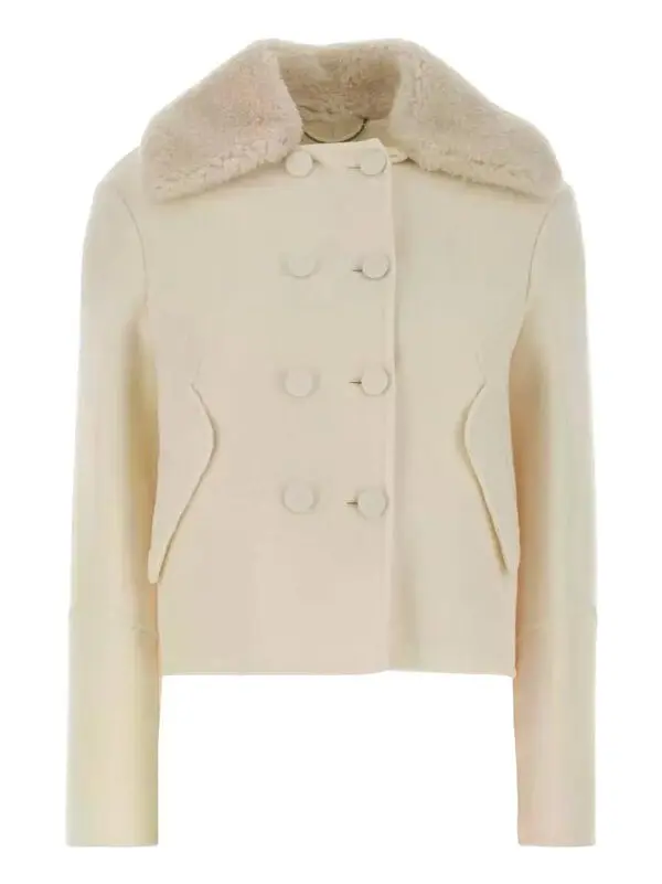 Ermanno Scervino Double-breasted Shearling Jacket - Neutrals