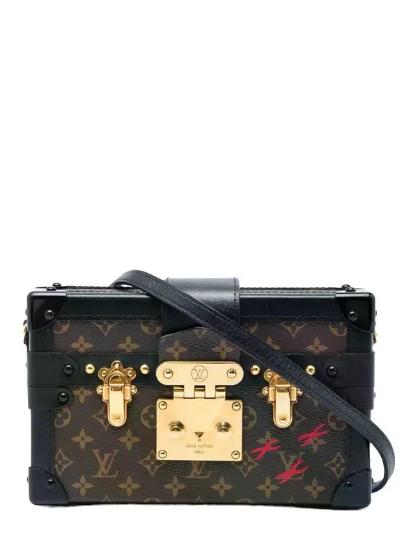 LOUIS VUITTON 2016 Monogram Petite Malle Crossbody Bag - Black
