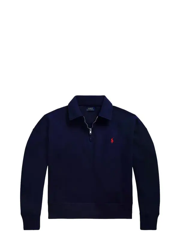 Polo Ralph Lauren Quarter-zip Logo-embroidered Sweatshirt - Blue