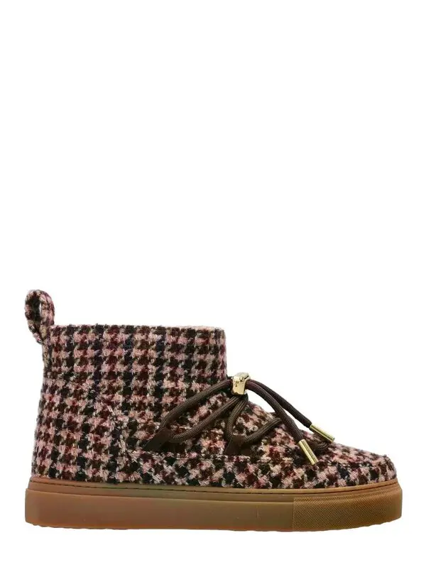 Inuikii Plaid Low Ankle Boots - Brown