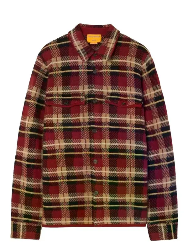 Guest In Residence Check-pattern Cashmere Shirt - Red