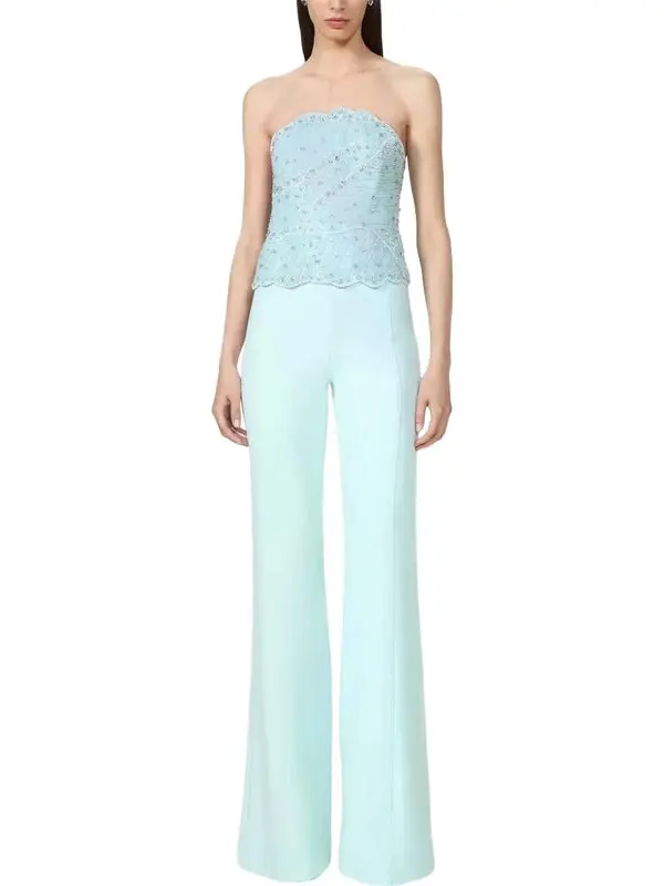 Costarellos Maree Crepe Tailored Trousers - Blue
