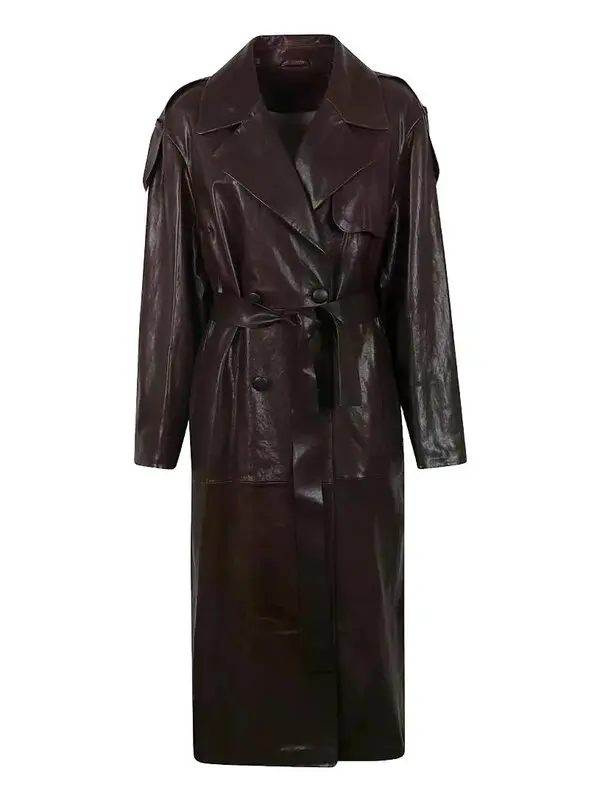 DESA 1972 Belted Double-breasted Coat - Brown