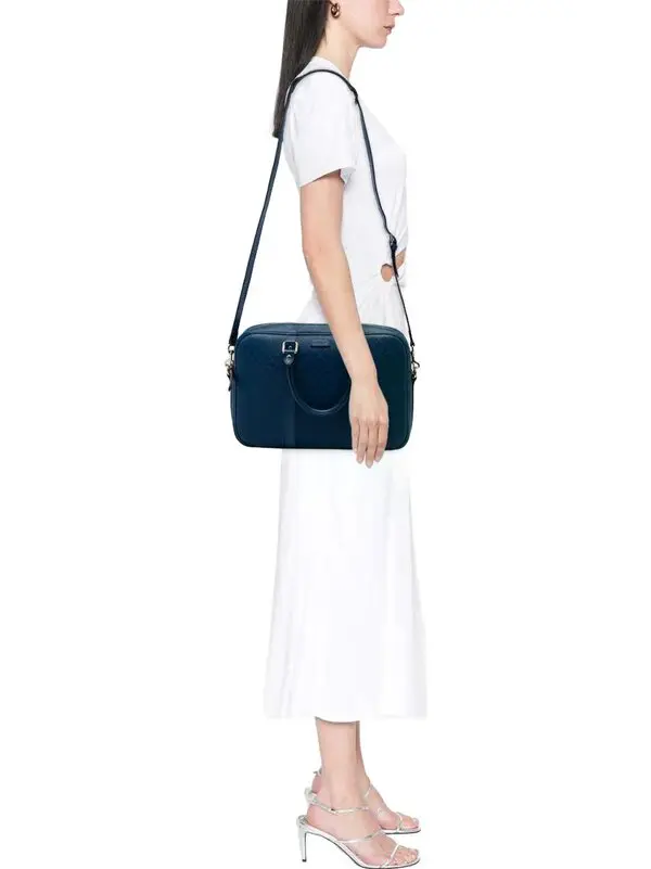 Gucci 2016-2026 Medium Diamante Bright Calfskin Business Bag - Blue