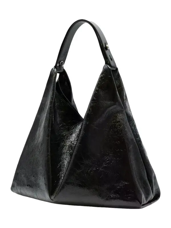 GHERARDINI Amazon Crinkled-finish Shoulder Bag - Black