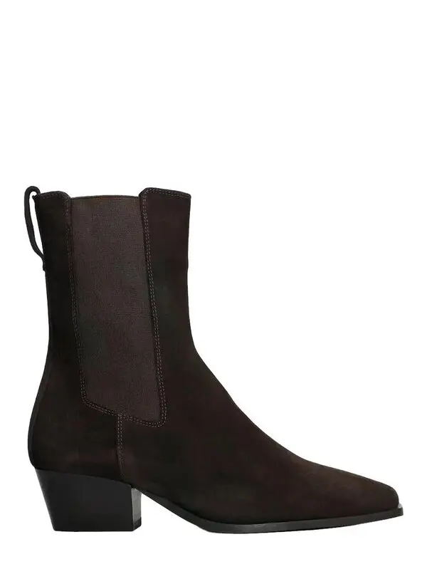 BIBI LOU Suede Square-toe Ankle Boots - Brown