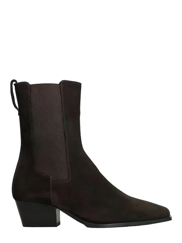 BIBI LOU Suede Square-toe Ankle Boots - Brown