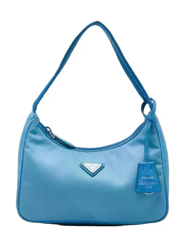 Prada 2019-2026 Mini Tessuto Re Edition 2000 Shoulder Bag - Blue
