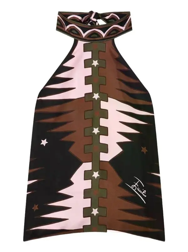 Emilio Pucci Valdimontone-print Halter Top - Green
