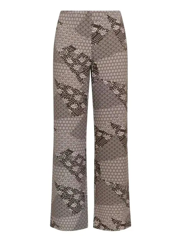 Malìparmi Mosaic Kimono Patchwork-print Trousers - Grey