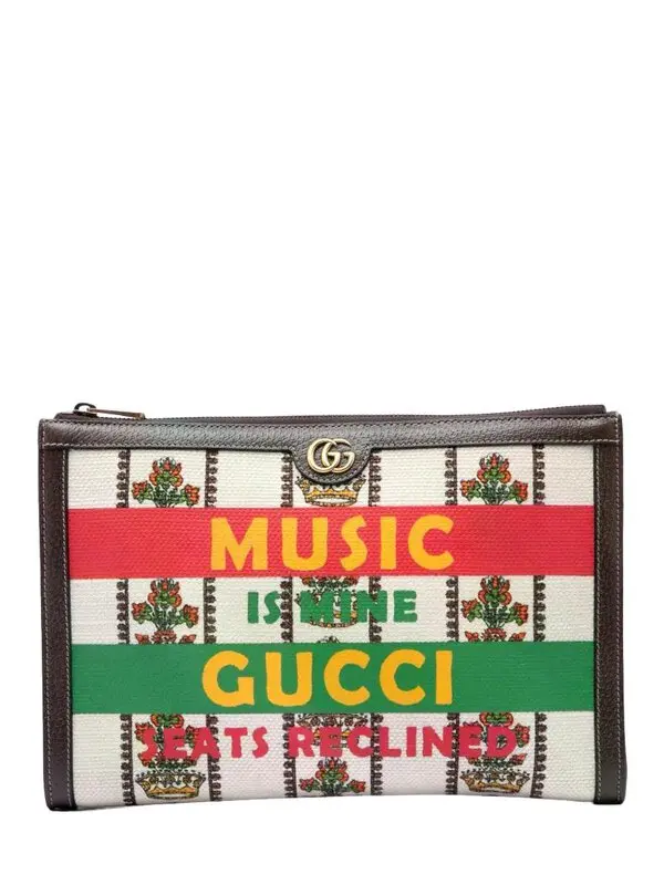 Gucci 2016-2026 Canvas 100 Centennial Music Is Mine Clutch Bag - Neutrals