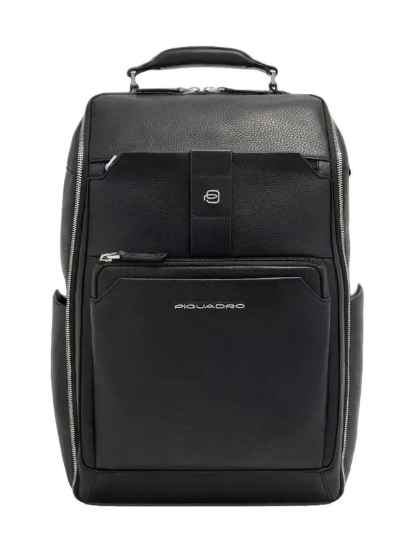 PIQUADRO Grained-leather Backpack - Black