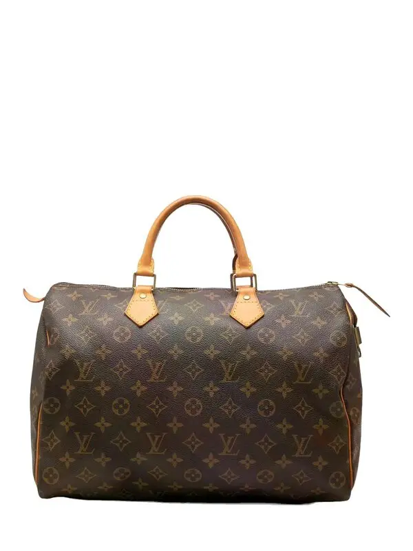 LOUIS VUITTON 2002 Monogram Speedy 35 Boston Bag - Brown