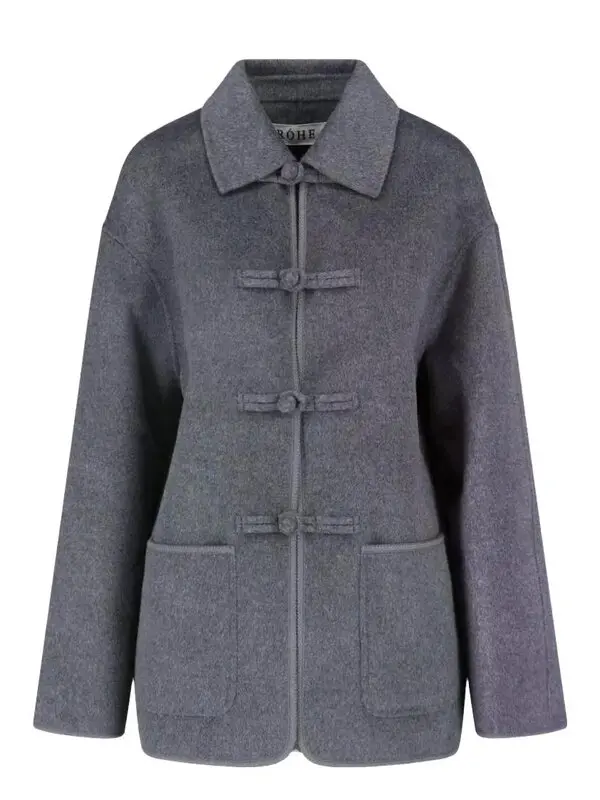 RÓHE Frog-fastening Wool-blend Jacket - Grey