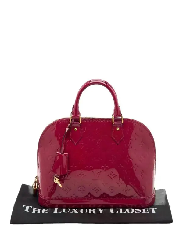 LOUIS VUITTON 2013 Pm Alma Monogram Vernis Tote Bag - Pink