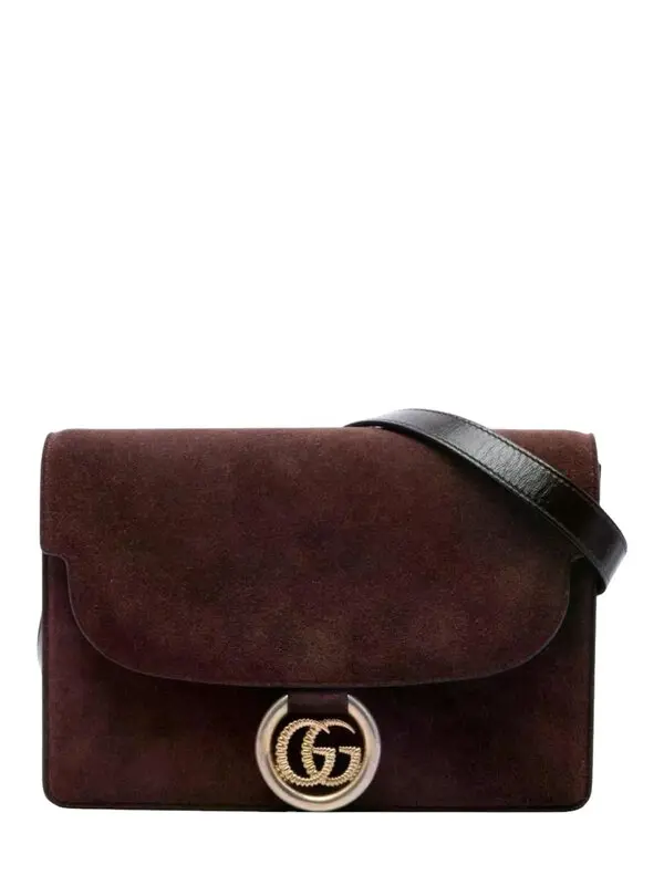 Gucci 2016-2026 Small Suede Gg Ring Torchon Crossbody Bag - Brown