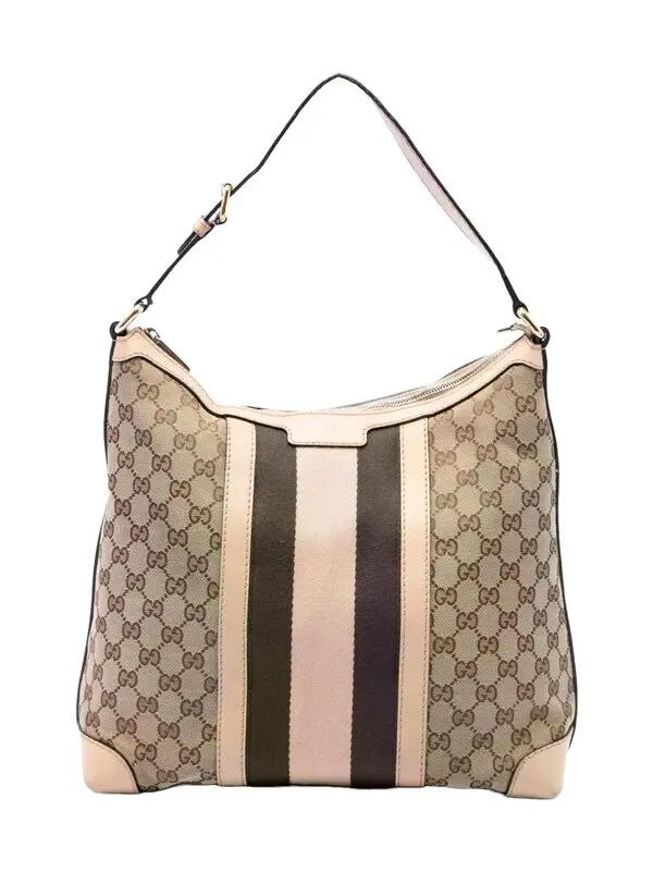 Gucci 2016-2026 Medium Gg Canvas Web Shoulder Bag - Neutrals