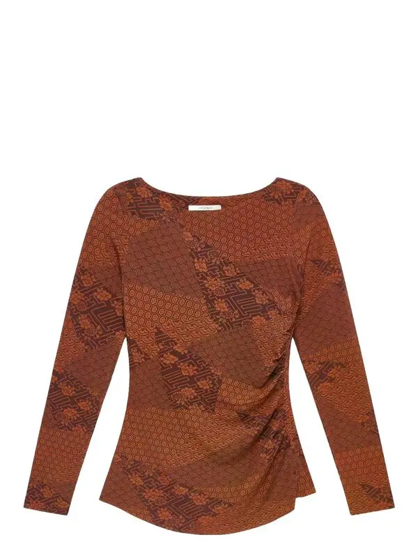 Malìparmi Mosaic Kimono Draped T-shirt - Red