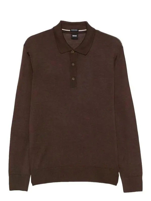 BOSS Half-button Polo Shirt - Brown