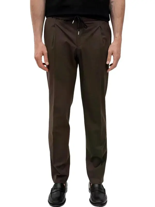 Hugo Slim-fit Pants In A Superflex Wool Blend - Brown