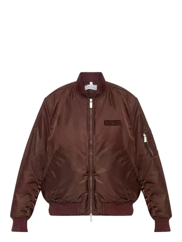 Off-White Logo-patch Bomber Jacket - Red