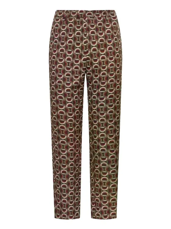 Malìparmi Graphic Orbit Chain-print Trousers - Brown