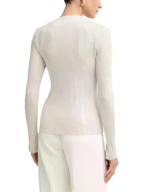 Marc O'polo Ribbed Slit-cuff Cardigan - Neutrals