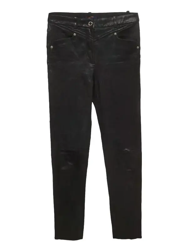 LOUIS VUITTON Skinny-fit Leather Trousers - Black