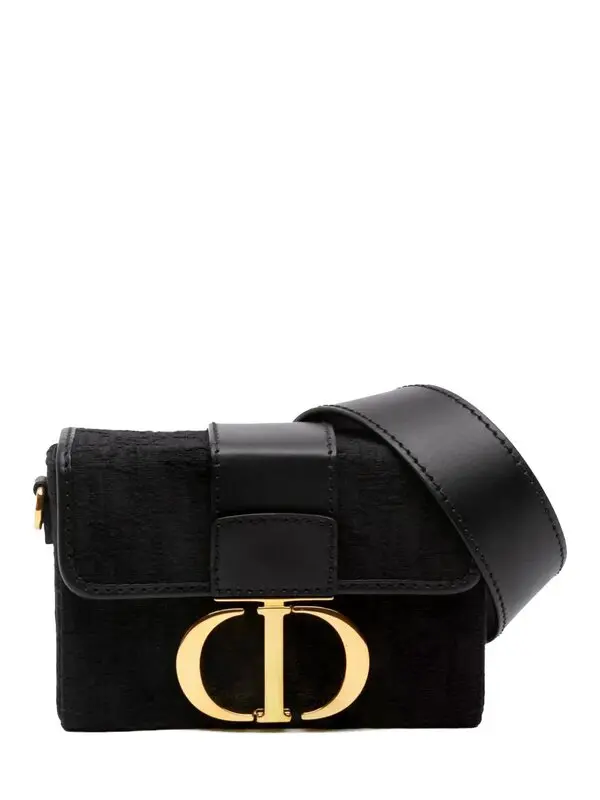 Dior 2020 Oblique Canvas 30 Montaigne Box Bag Crossbody Bag - Black