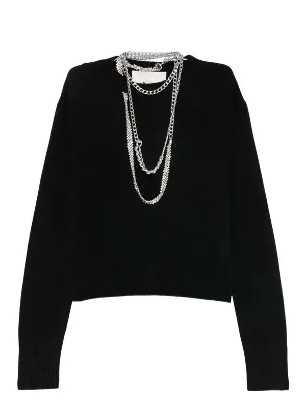 CIRCUS HOTEL Chain-embellished Sweater - Black