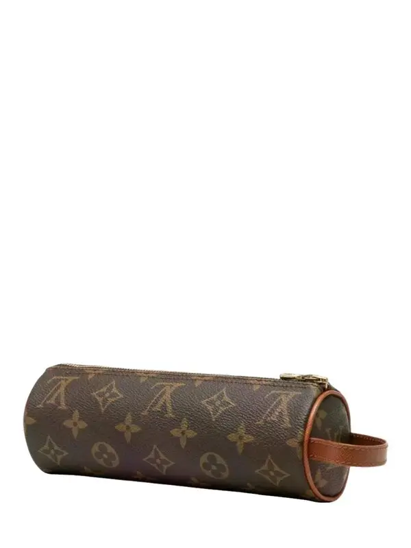 LOUIS VUITTON 1988 Monogram Trousse Ronde Pencil Case 20 - Brown